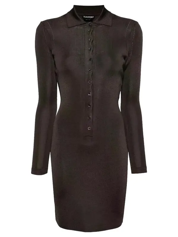 TOM FORD Ribbed Mini Dress - Brown
