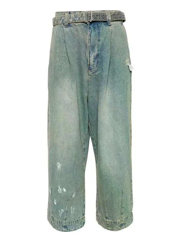 MUSIUM DIV. Belted Wide-leg Jeans - Blue