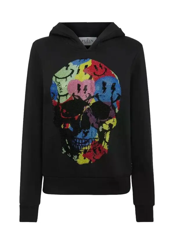 Philipp Plein Rhinestone Embellished Hoodie - Black
