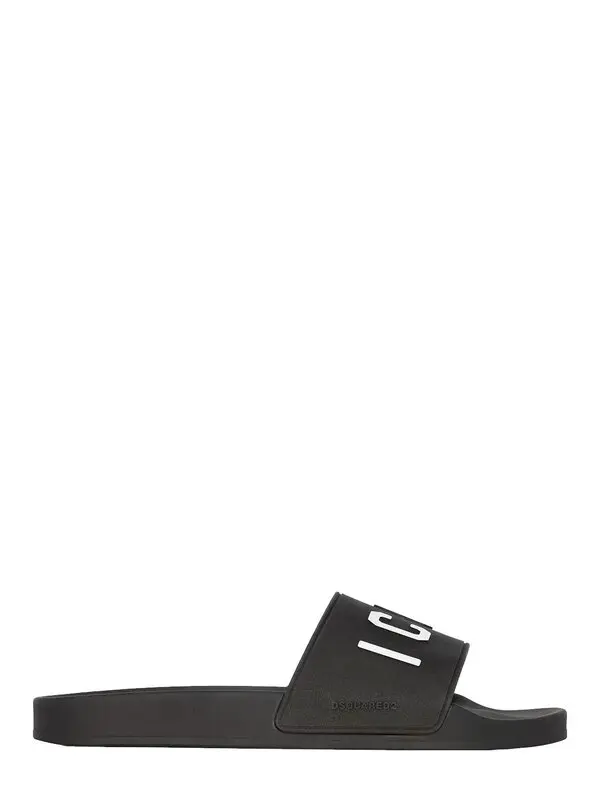 Dsquared2 Icon Flat Slides - Black