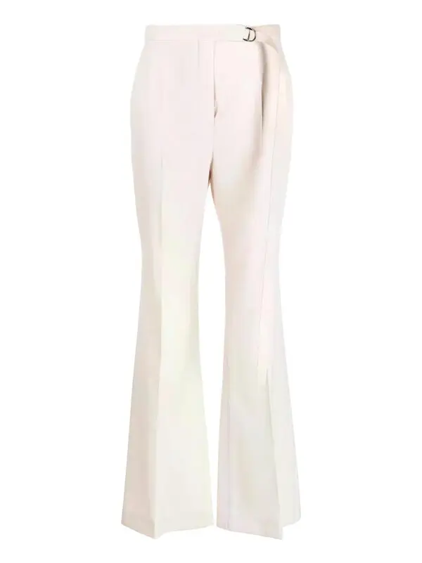 Fendi High-waisted Wool Flared Trousers - Neutrals