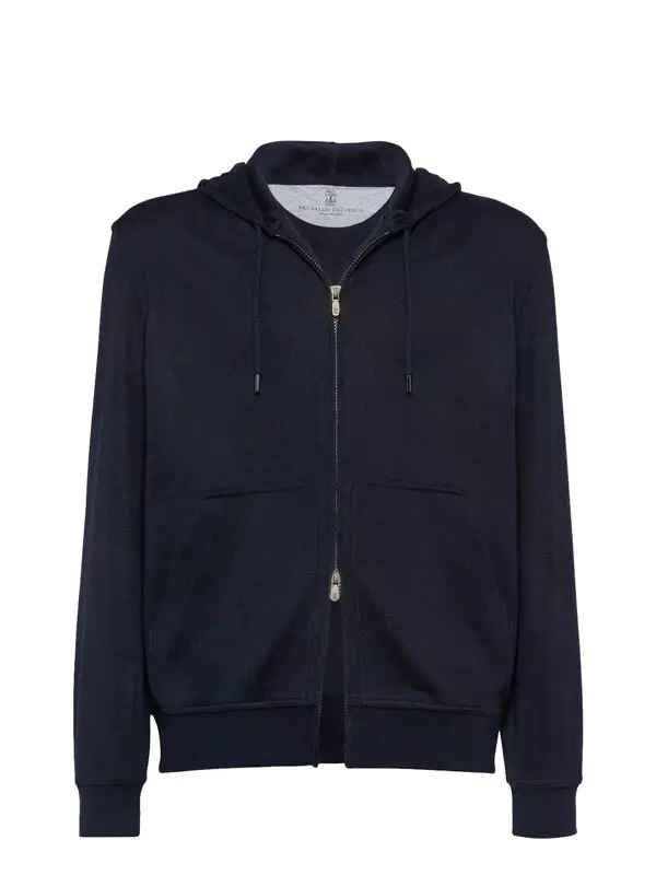 Brunello Cucinelli Knitted Hoodie - Blue