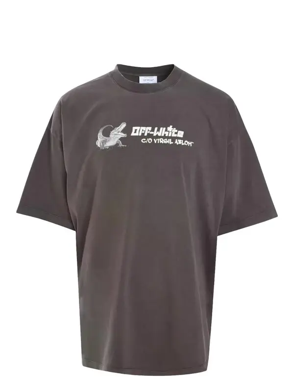 Off-White Wht Croco T-shirt - Brown