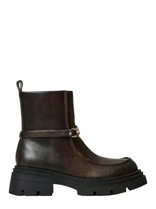 TWINSET 60mm Oval T Ankle Boots - Brown