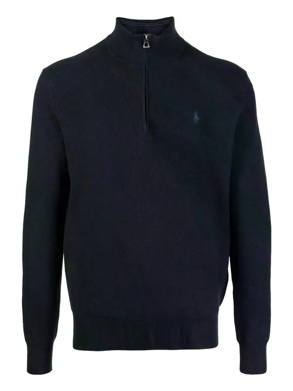 Polo Ralph Lauren Logo-embroidered Zip-up Sweatshirt - Blue