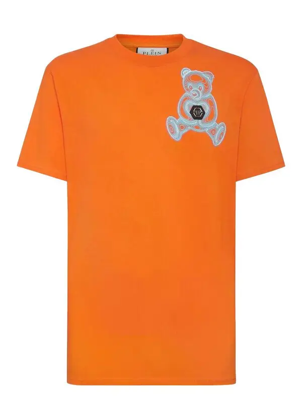 Philipp Plein Teddy Bear-print Cotton T-shirt - Orange