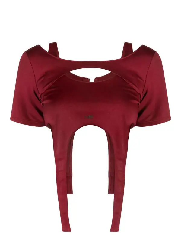 HELIOT EMIL Cropped Asymmetric T-shirt - Red