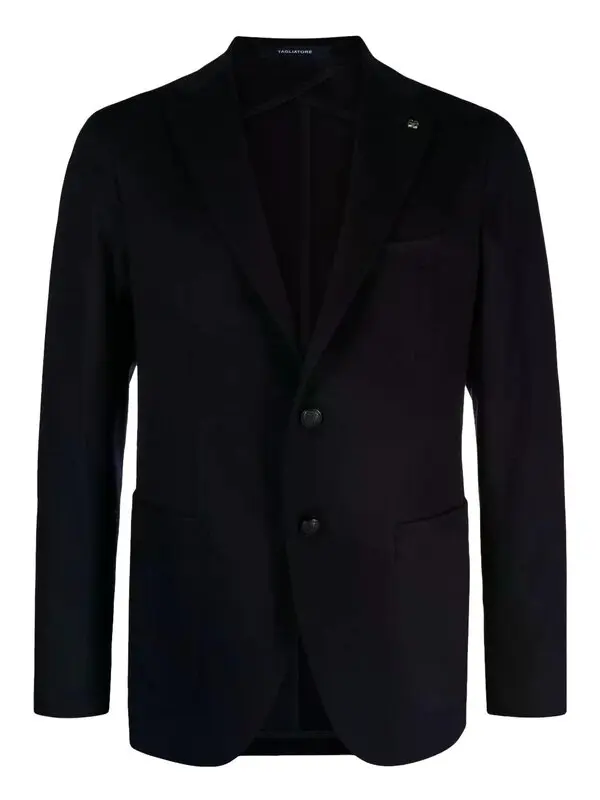 Tagliatore Single-breasted Wool Blend Blazer - Blue