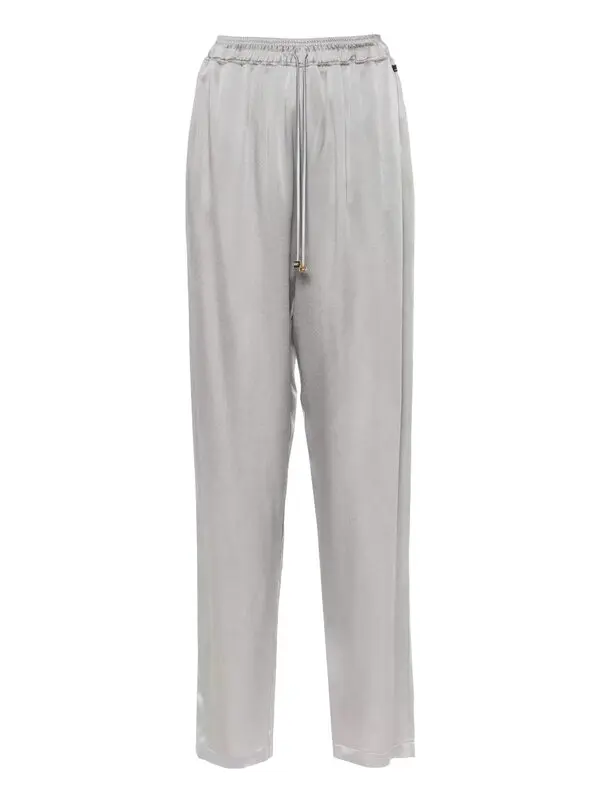 Elisabetta Franchi Satin Tapered Trousers - Grey