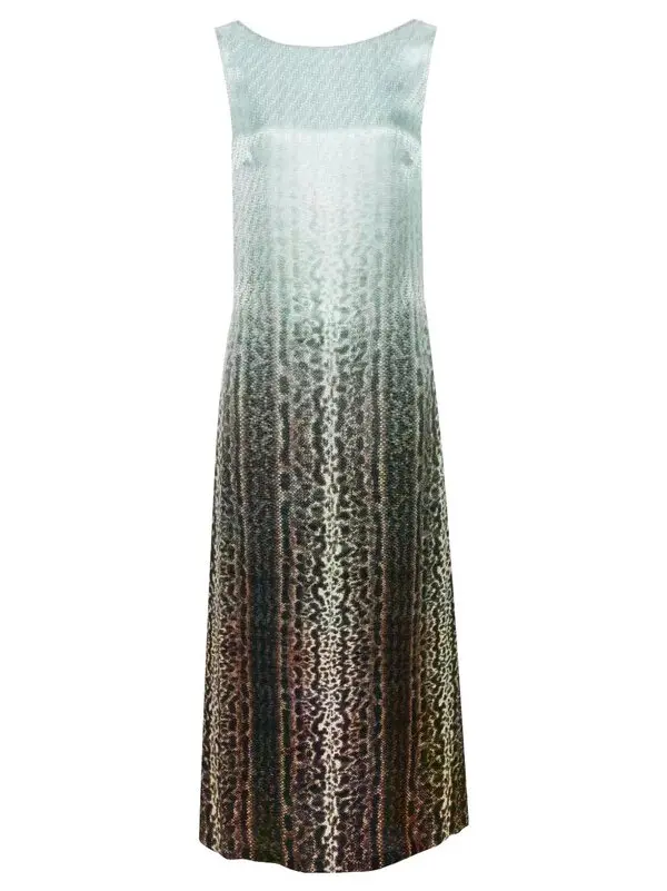 Fendi Ff-jacquard Snake Maxi Dress - Blue