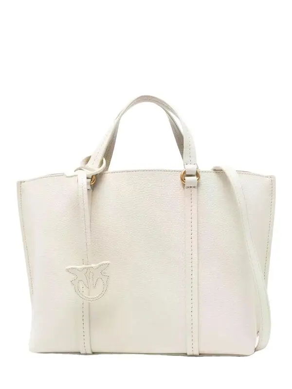 Pinko Logo-charm Tote Bag - Neutrals