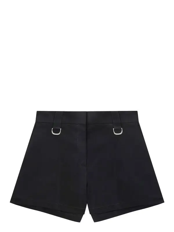 Off-White Pressed-crease Cotton Mini Shorts - Black