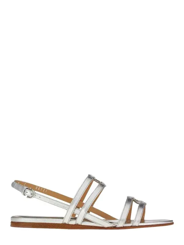 FERRAGAMO Vara Leather Sandals - Silver