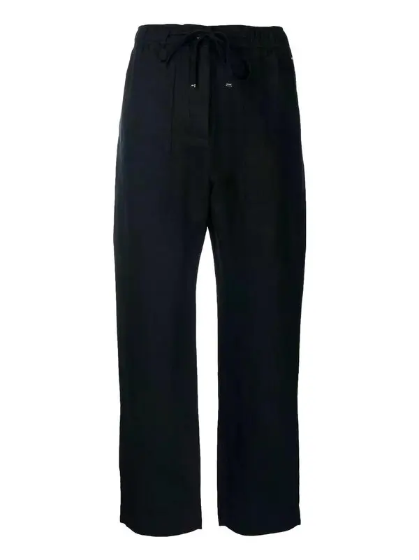 Tommy Hilfiger Linen Boyfriend Tapered Trousers - Blue