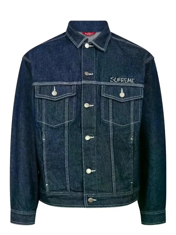 Supreme X Smurfs Denim Trucker Jacket - Blue