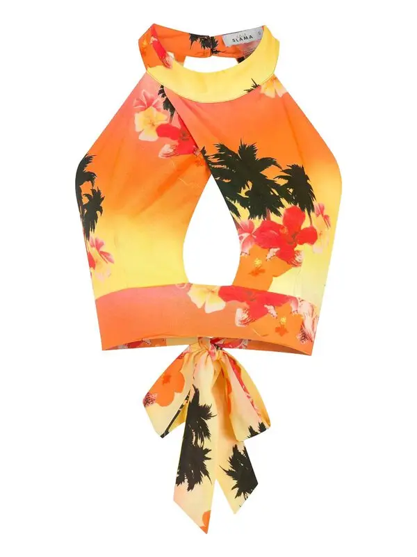 AMIR SLAMA Halter Neck Blouse - Multicolour