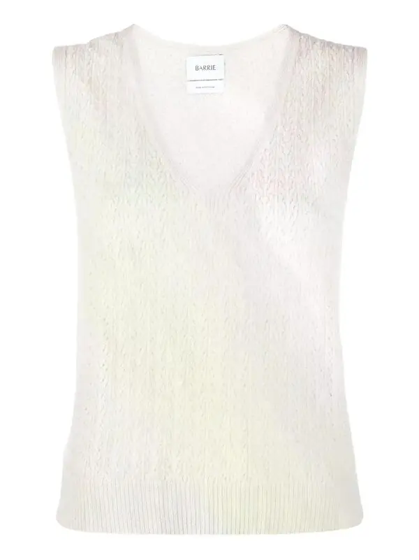 BARRIE V-neck Cashmere Top - Neutrals