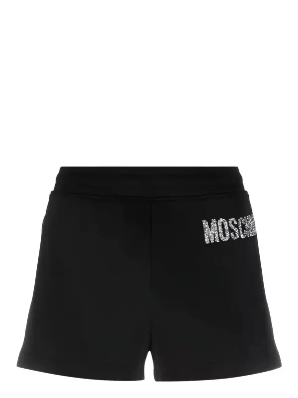 Moschino Logo-embellished Organic Cotton Shorts - Black