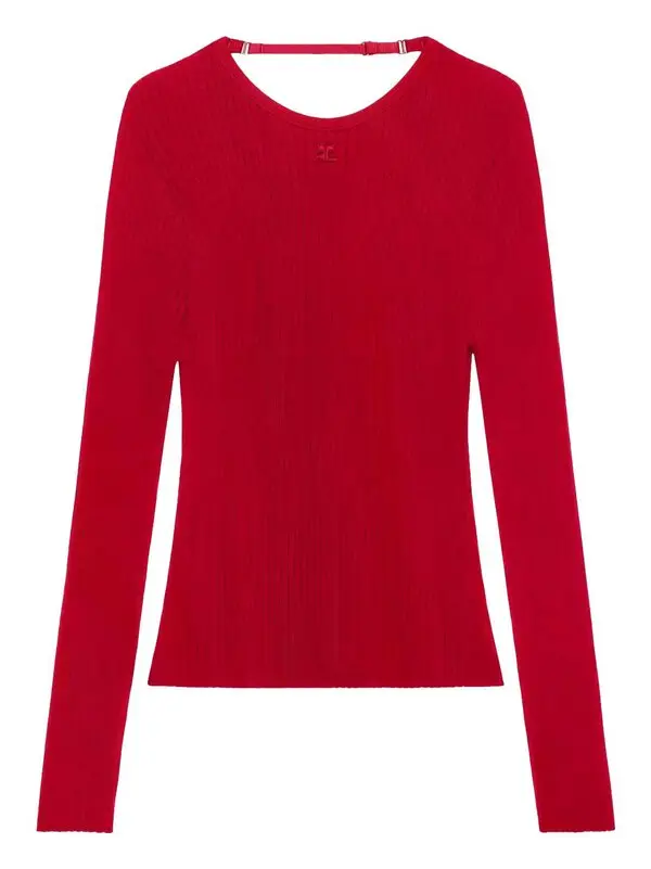 COURREGES Lingerie-detail Sweater - Red