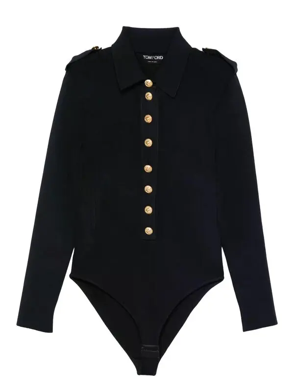 TOM FORD Ribbed-knit Bodysuit - Blue