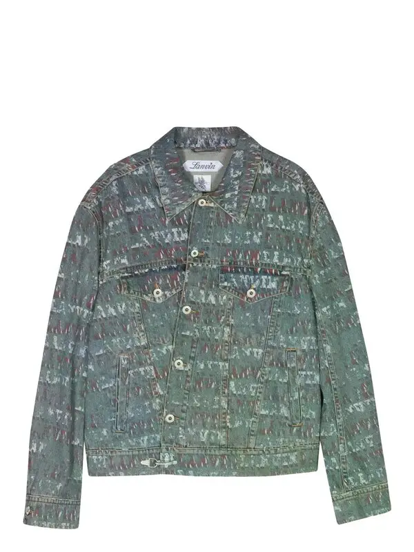 LANVIN X Future Stamp-effect Denim Jacket - Blue