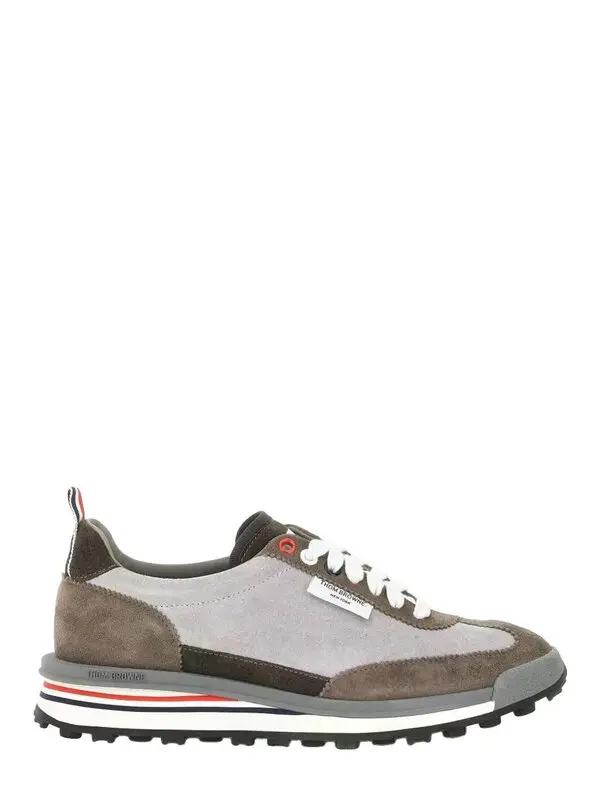 Thom Browne Calf Suede Tech Runner Sneakers - Grey