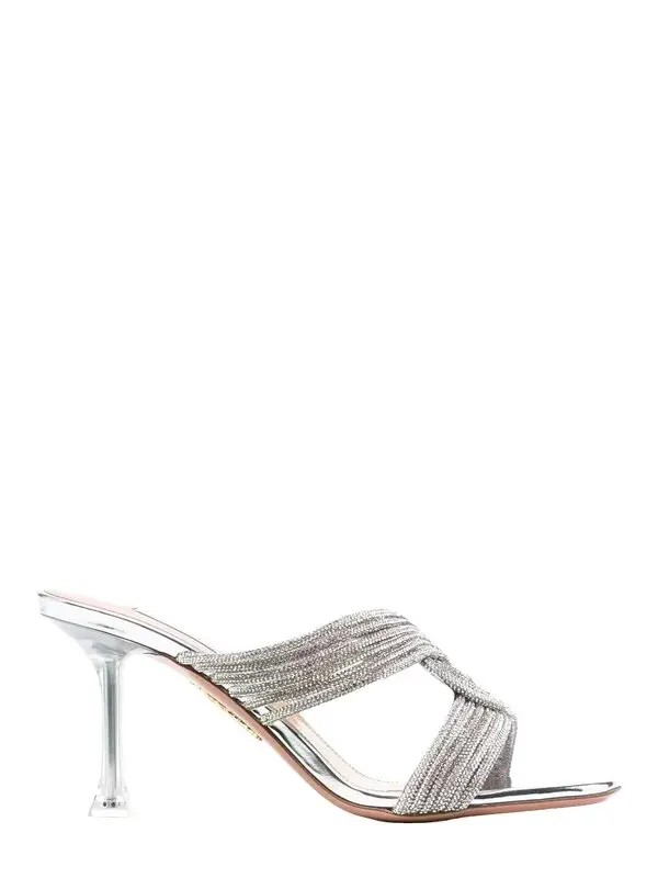 AQUAZZURA Woven Design High Heel Sandals - Silver