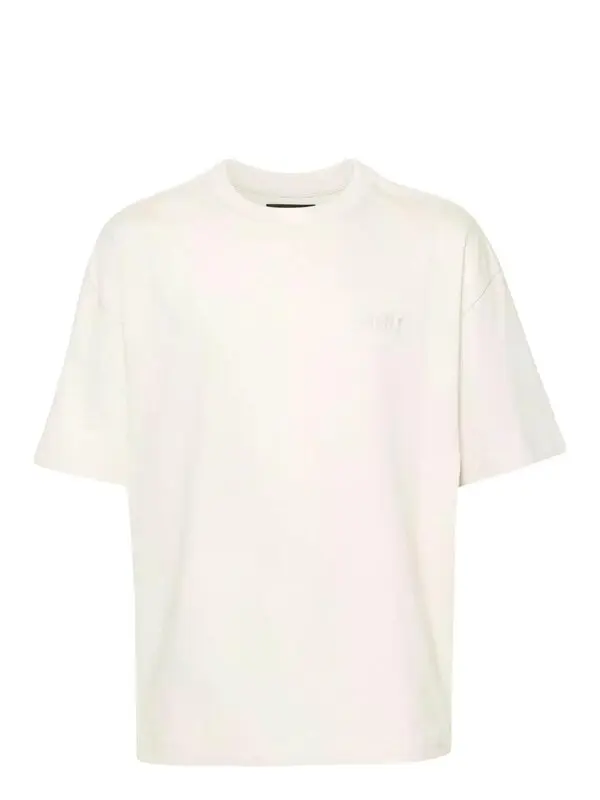 Amiri Logo-embroidered Cotton T-shirt - Neutrals