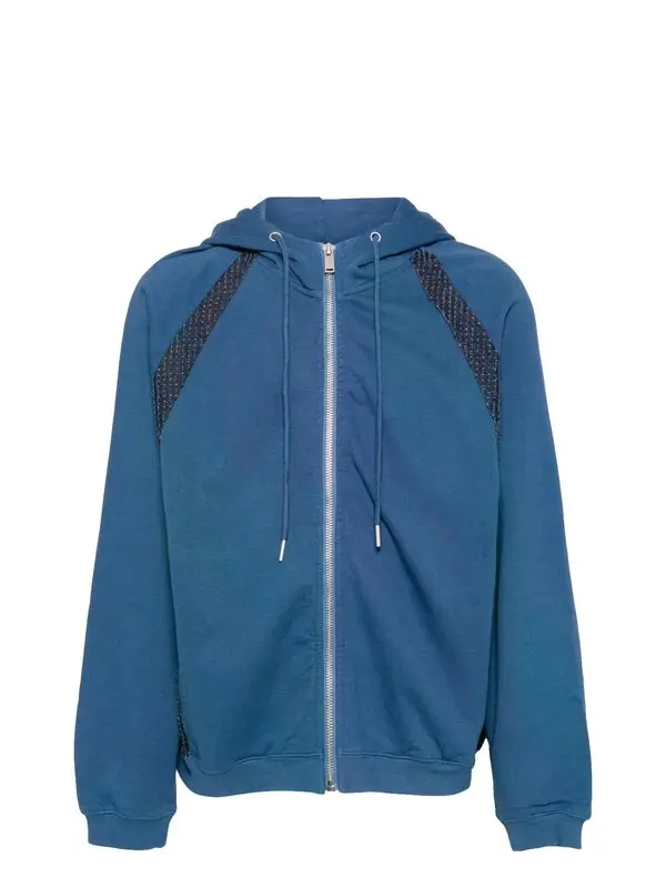 FIVE CM Paneled Zip-up Hoodie - Blue