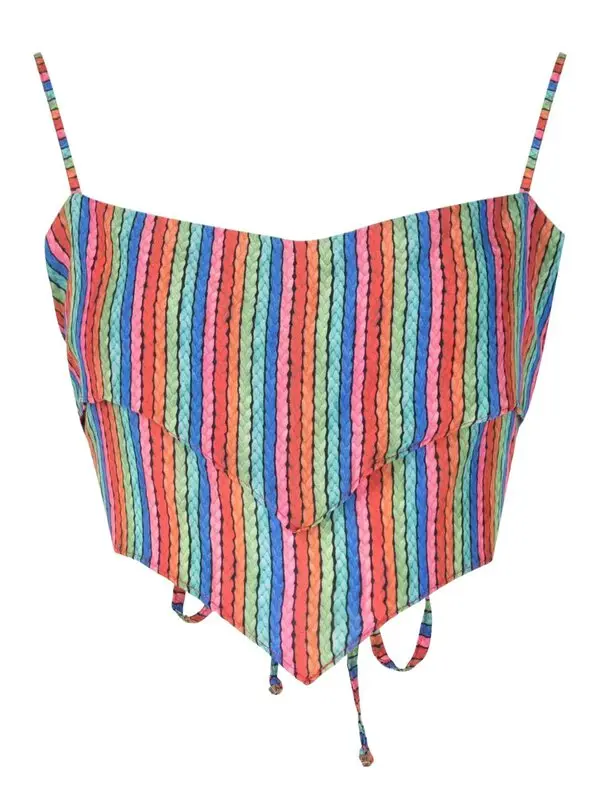 AMIR SLAMA Graphic-print Crop Top - Multicolour