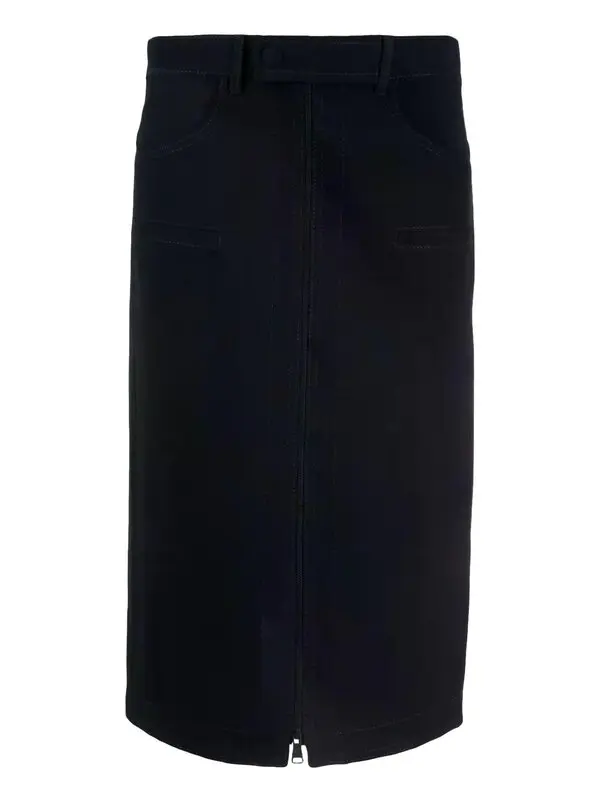 N°21 Zip-up Midi Pencil Skirt - Blue