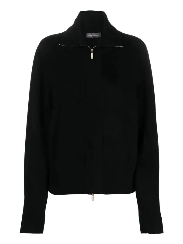 Lorena Antoniazzi Spread-collar Virgin Wool-blend Cardigan - Black