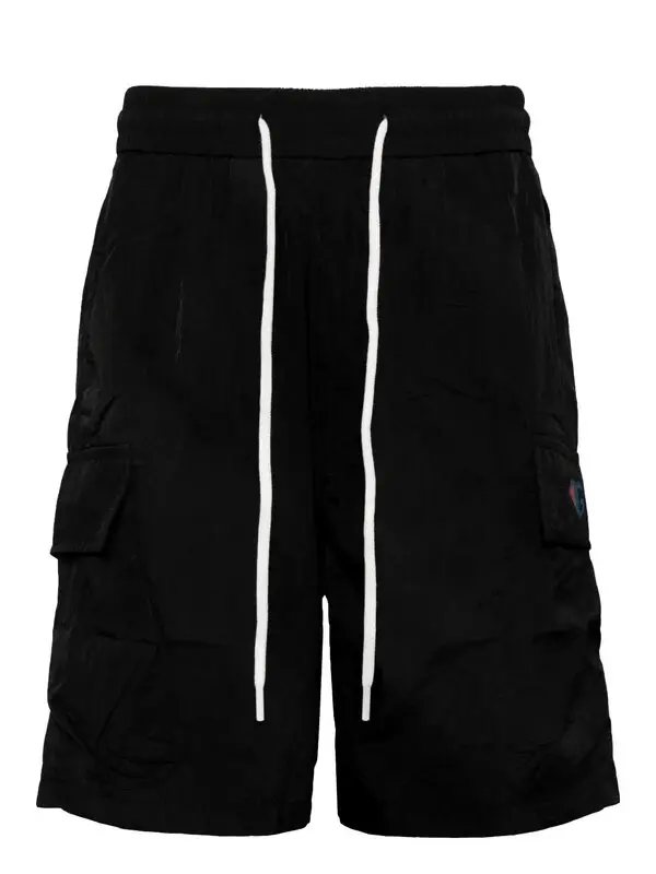 GROUND ZERO Logo-print Drawstring Shorts - Black
