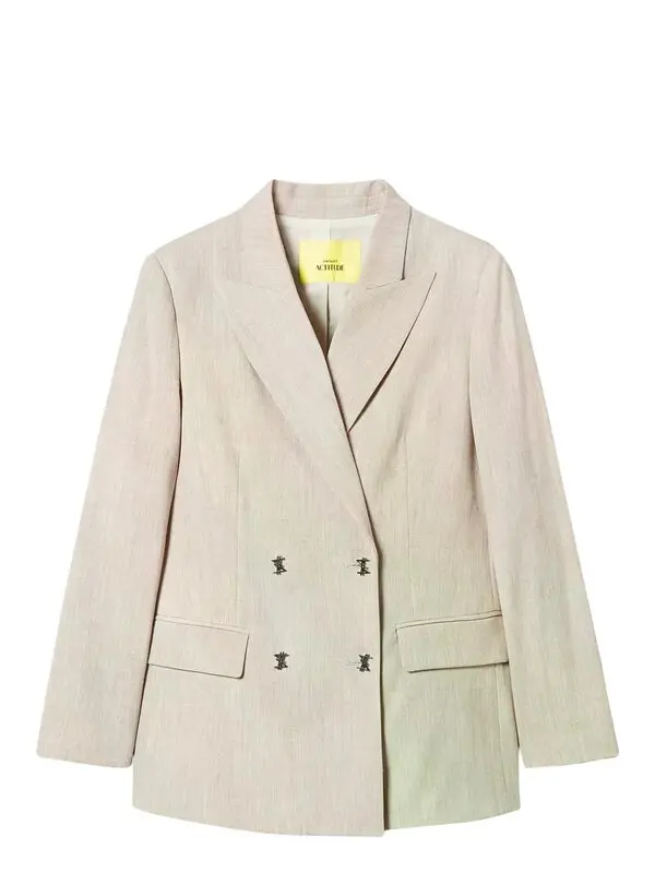 TWINSET Mélange-effect Double-breasted Blazer - Neutrals