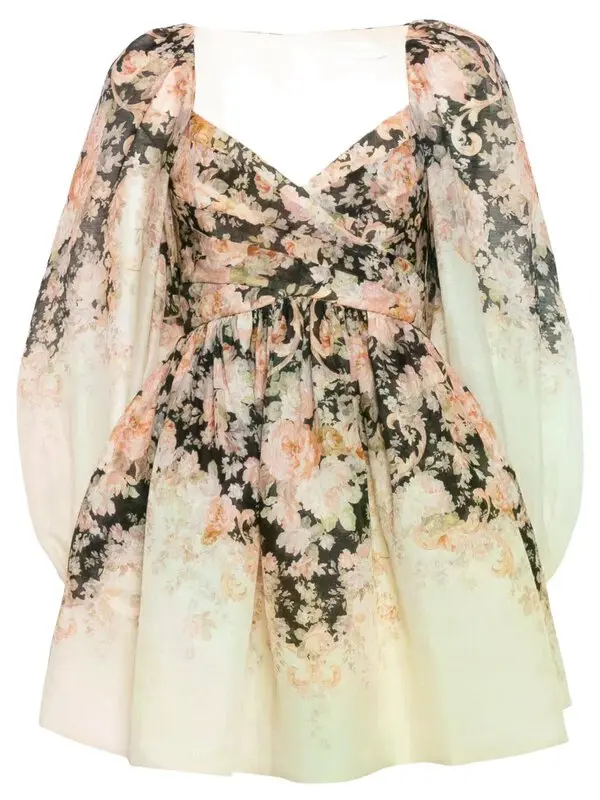Zimmermann Illustration Mini Dress - Neutrals