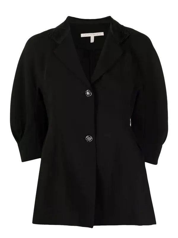 Shiatzy Chen Spread-collar Single-breasted Jacket - Black