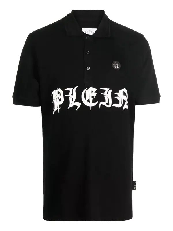 Philipp Plein Logo-print Short-sleeved Polo Shirt - Black