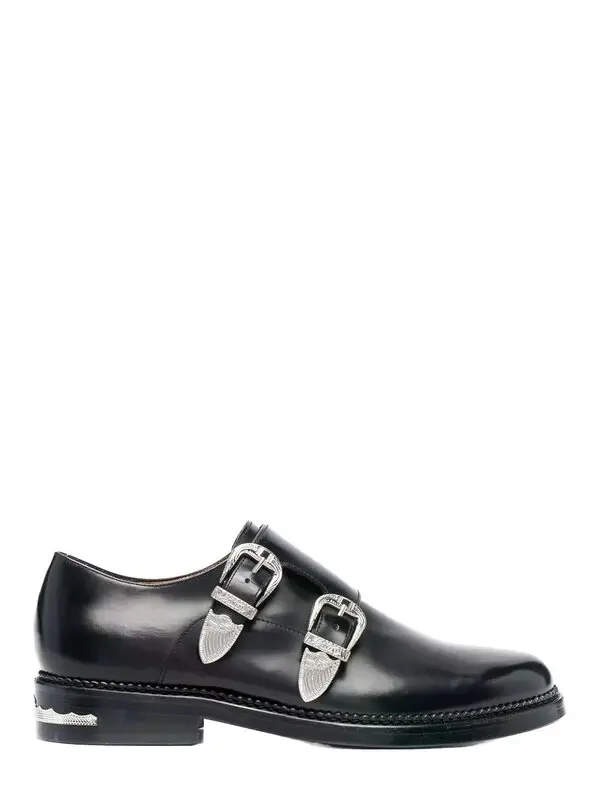 TOGA VIRILIS Buckled Bos Taurus Monk Shoes - Black