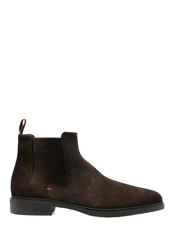 Santoni Suede Chelsea Boots - Brown