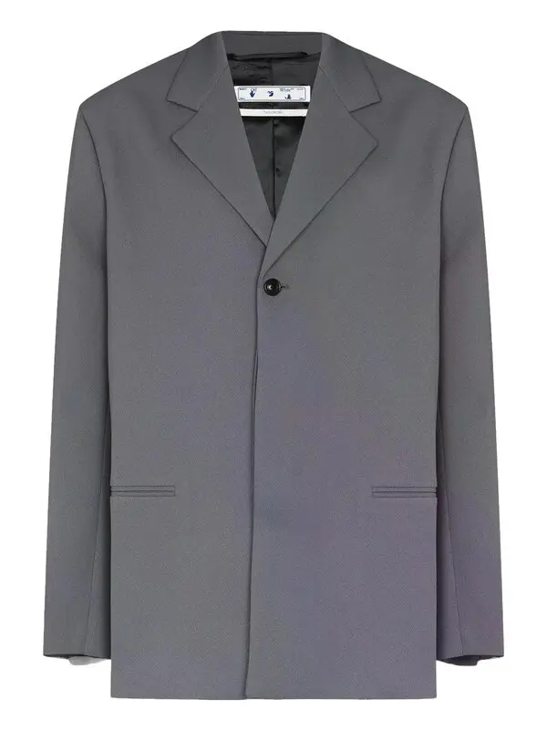 Off-White Crease Single-breasted Blazer - Grey