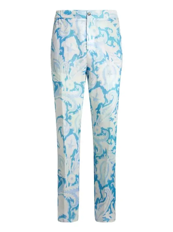 Etro Paisley-print Trousers - Blue