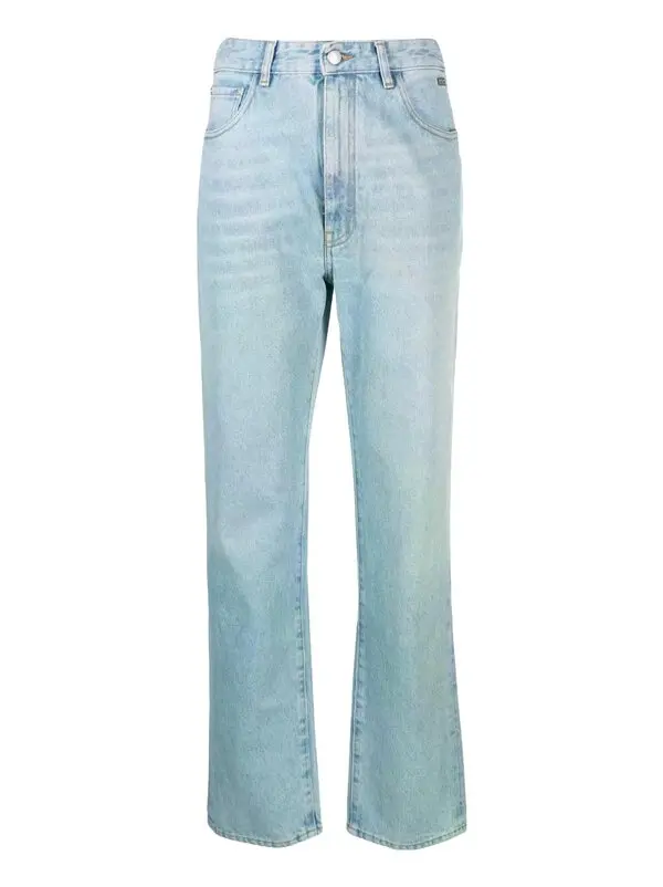 Gcds Rhinestone-embellished Straight-leg Jeans - Blue