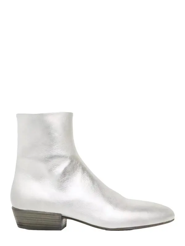 Marsèll Granblocco Metallic-leather Ankle Boots - Silver