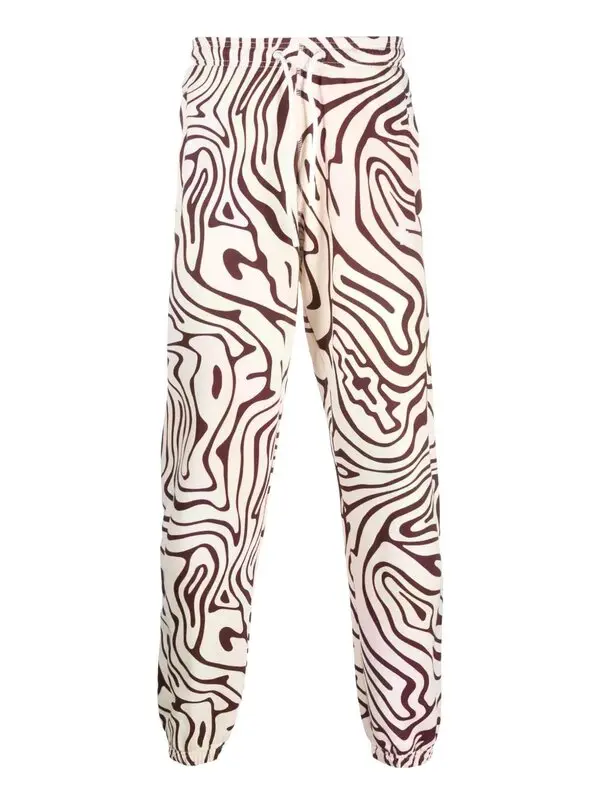 COUNTY OF MILAN Swirl-print Cotton Track Pants - Red