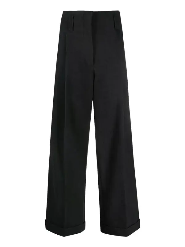 Philosophy Di Lorenzo Serafini High-waisted Pleated Wide-leg Trousers - Grey