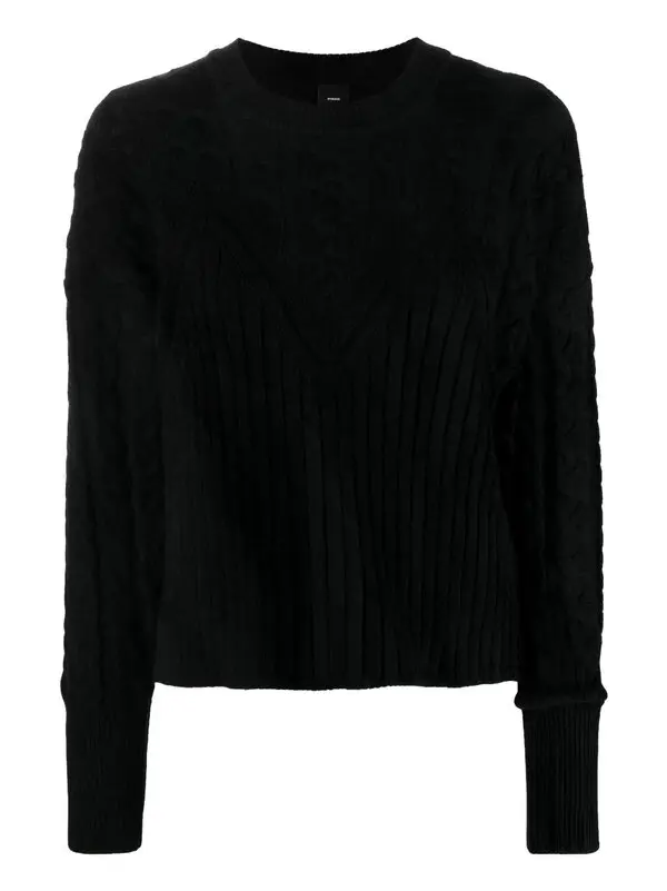 Pinko Armadillo Ribbed-knit Jumper - Black