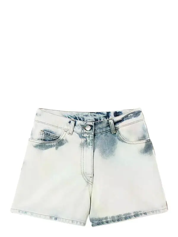 TWINSET Bleached Denim Shorts - Blue