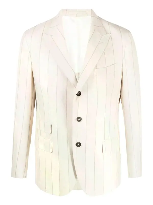 Eleventy Pinstriped Single-breasted Blazer - Neutrals