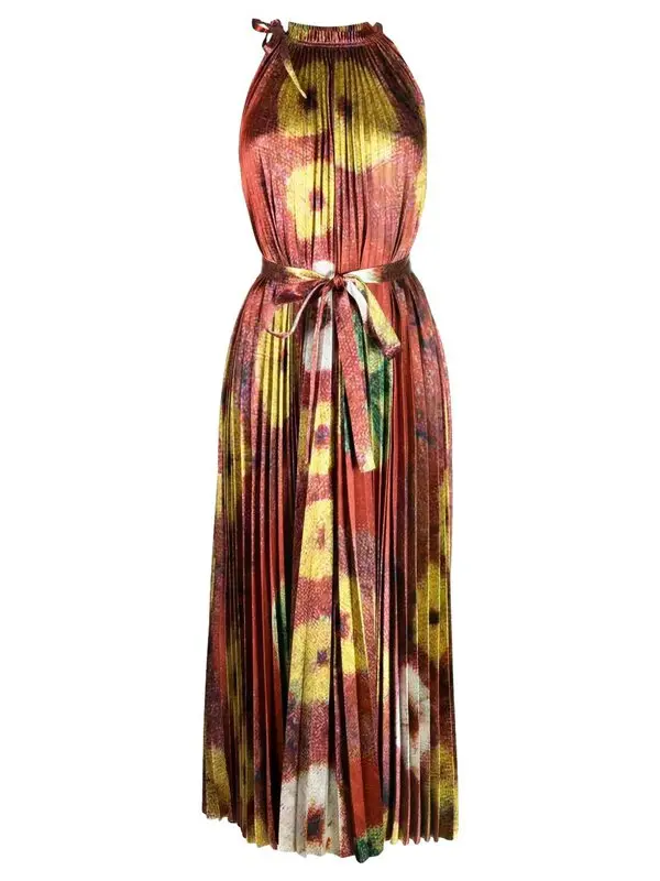 Ulla Johnson Amiko Floral-print Pleated Dress - Red