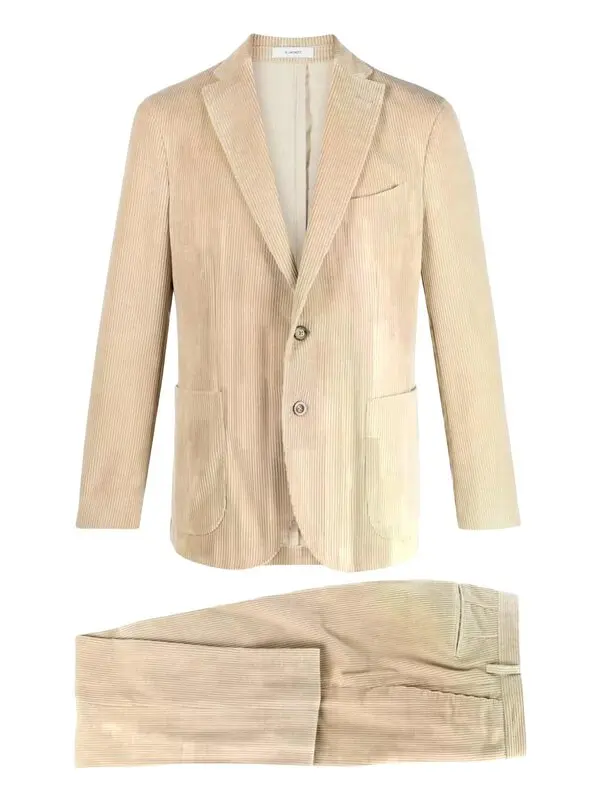 Boglioli Single-breasted Corduroy Suit - Neutrals